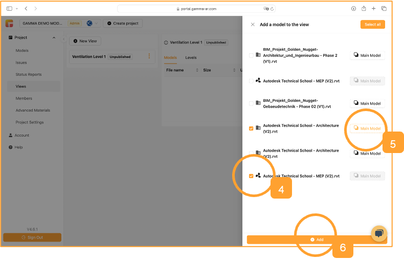 Preparing Views in GAMMA BIM PORTAL
