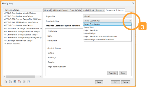 Revit IFC export settings