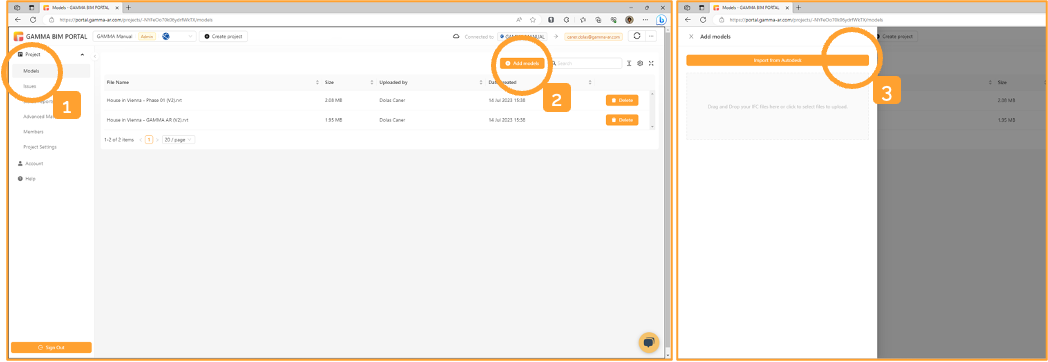 Importing models from ACC/BIM360 Importing models from ACC/BIM360